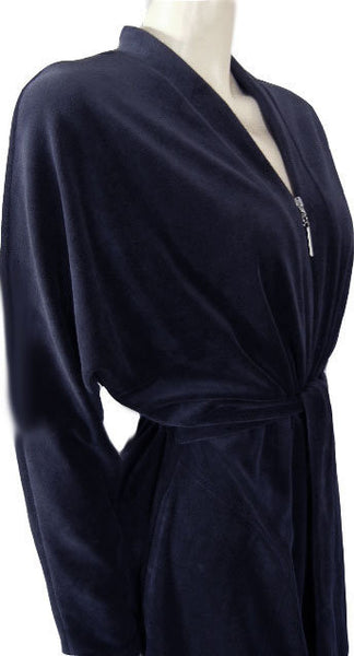 NEW - DIAMOND TEA COTTON/POLY ZIP UP FRONT ROBE WITH ATTACHED TIES IN ...