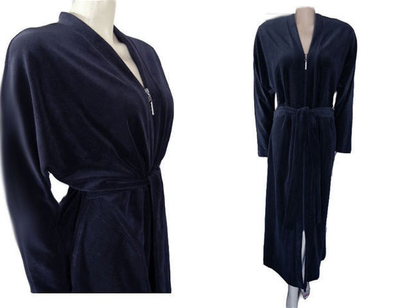 NEW - DIAMOND TEA COTTON/POLY ZIP UP FRONT ROBE WITH ATTACHED TIES IN ...