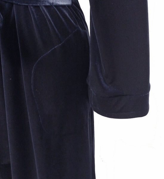 NEW - DIAMOND TEA LUXURIOUS WRAP-STYLE VELVET VELOUR ROBE IN MIDNIGHT ...