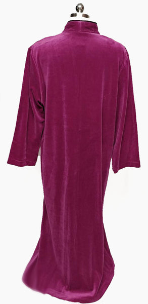 NEW - DIAMOND TEA LUXURIOUS ZIP UP FRONT COTTON BLEND VELOUR ROBE IN R ...