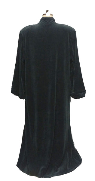 NEW - DIAMOND TEA COTTON VELOUR ROBE WITH ZIP UP FRONT & QUILTED TRIM ...