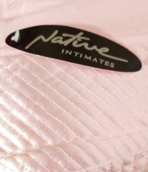 * VINTAGE NATIVE INTIMATES PINK QUILTED SATIN MERRY WIDOW WITH THONG P ...